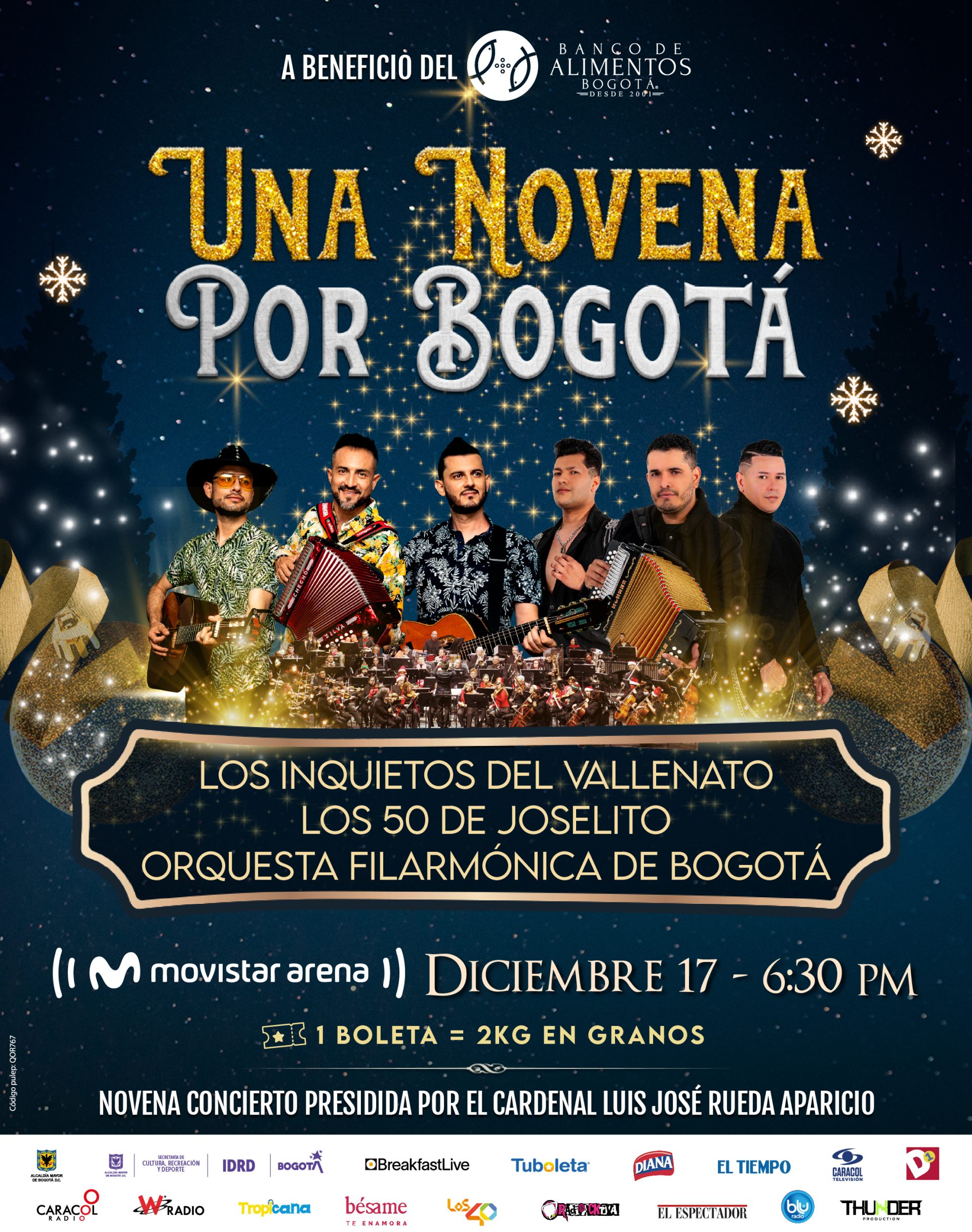 El Banco de Alimentos de Bogotá y el Movistar Arena presentan la tercera edición de Una Novena ...